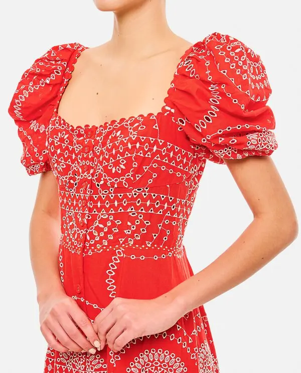 Charo Ruiz Ibiza Embellished Balloon Sleeve Dress