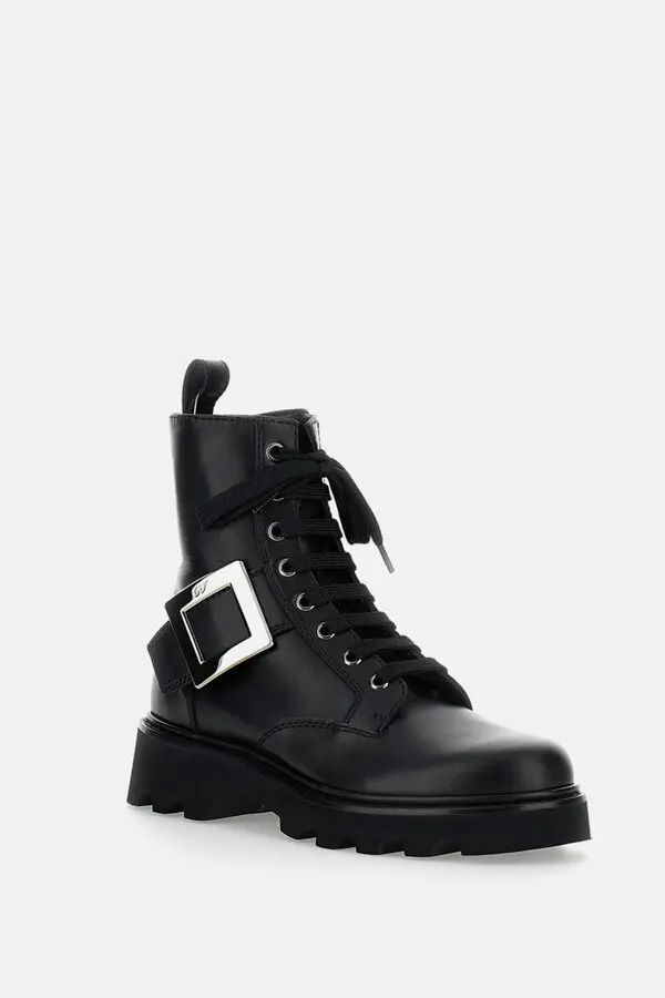 ROGER VIVIER Buckled Lace-up Ankle Boots