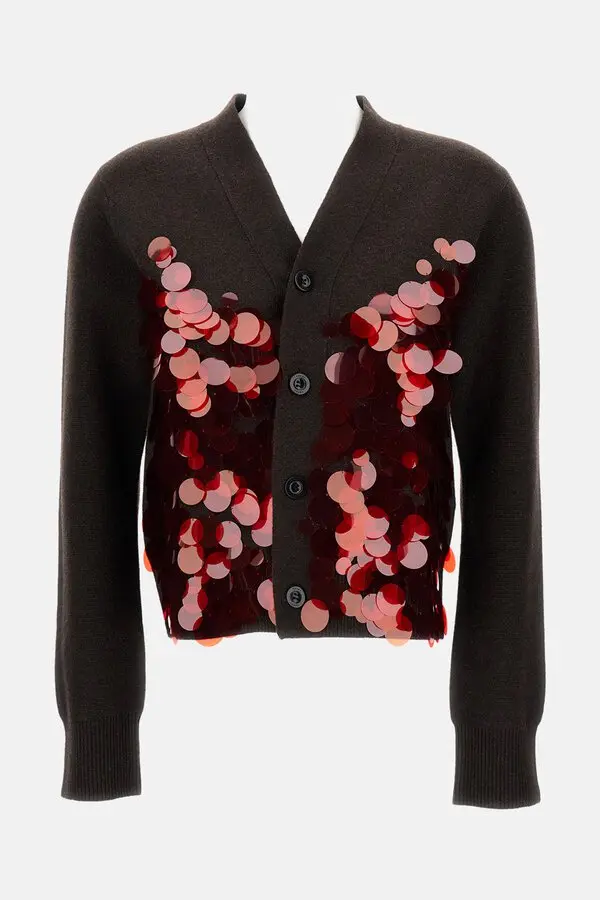 Sacai Knit Cardigan With Sequins