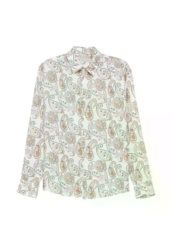 PENINSULA SWIMWEAR Paisley-print Long-sleeve Shirt - Neutrals