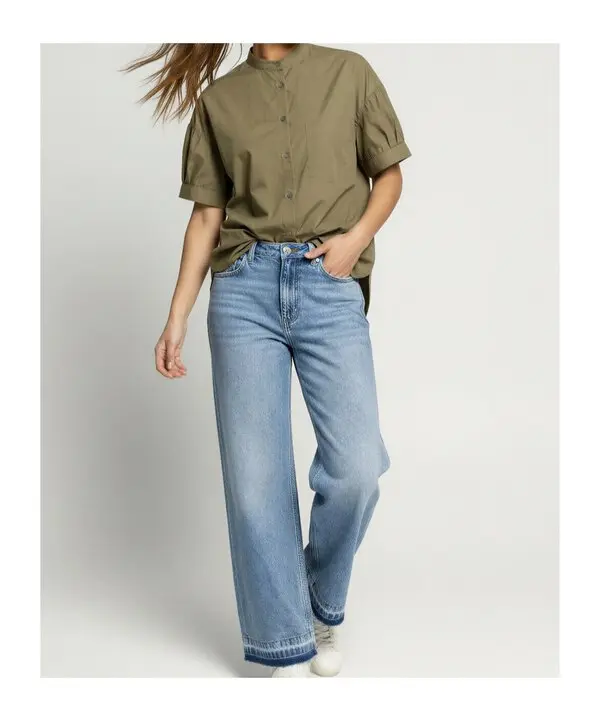 Aspesi Band Collar Short Sleeve Shirt