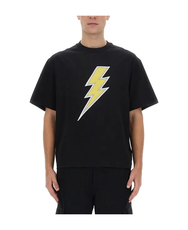 Neil Barrett Logo Patch Crewneck T-shirt