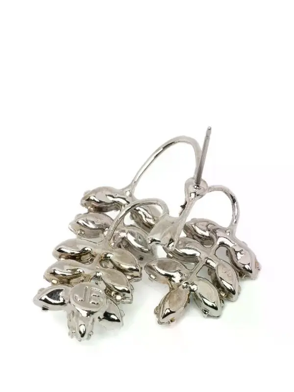 JENNIFER BEHR Crystal-embellished Leaf Drop Earrings
