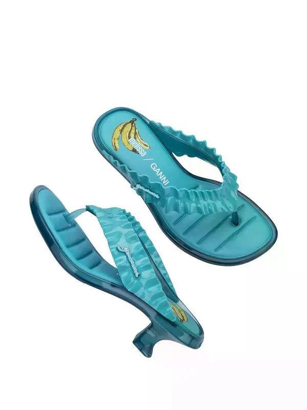 Melissa Ganni Ruffled Kitten-heel Sandals