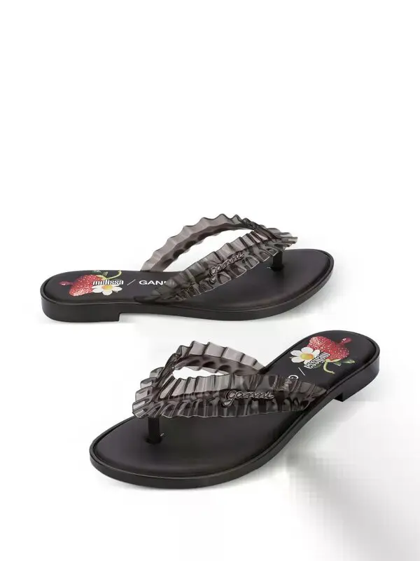 Melissa Ganni Ruffled Flip-flops