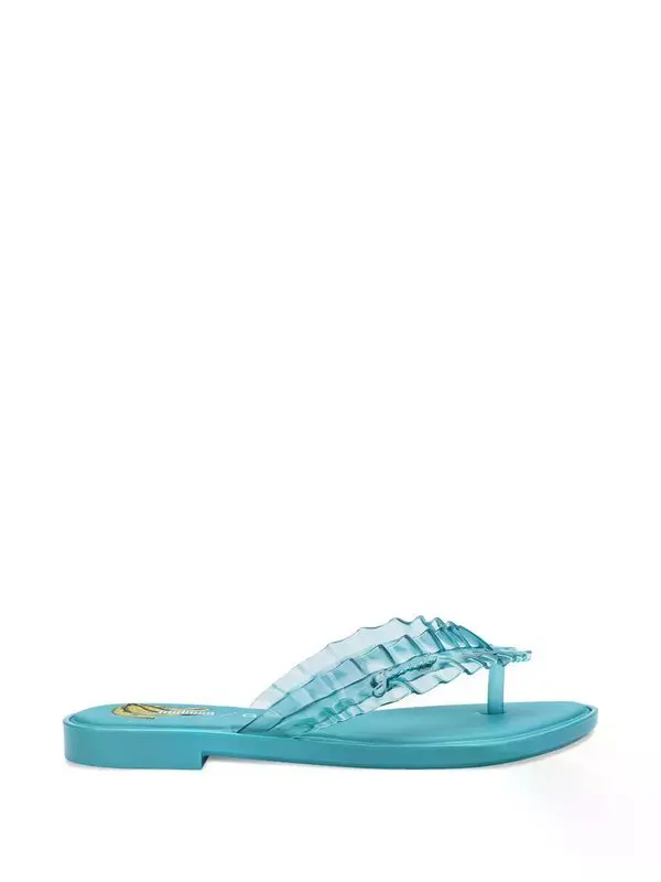 Melissa X Ganni Ruffled Flip-flops - Blue