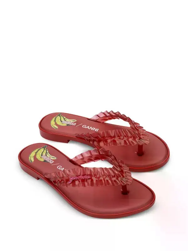 Melissa X Ganni Ruffled Flip Flops