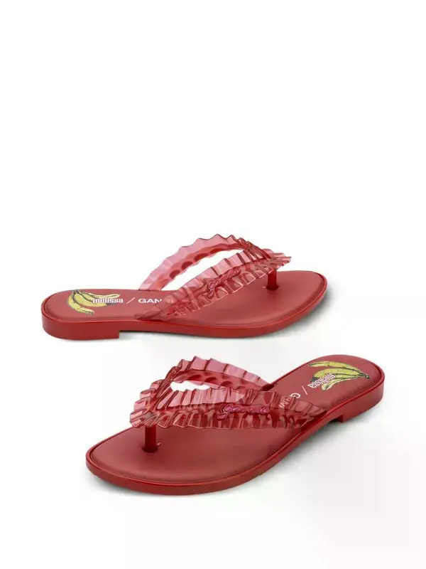 Melissa X Ganni Ruffled Flip Flops