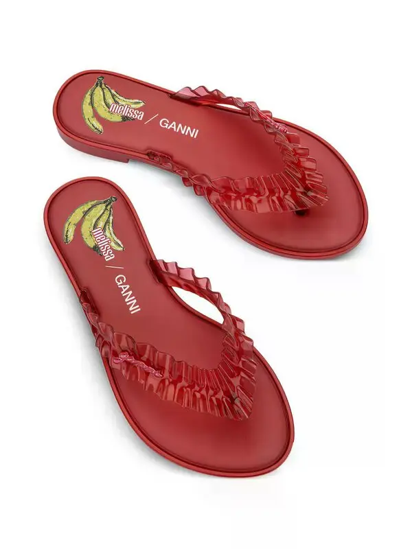 Melissa X Ganni Ruffled Flip Flops