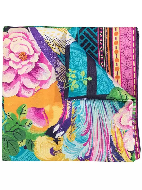 Shanghai Tang Prodigy Print Foulard - Blue
