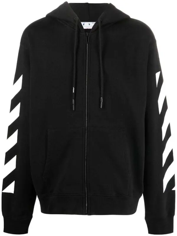 Off-White Diag Arrow Full Zip Hoodie - Black/white