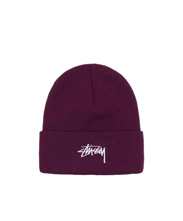 StÜssy Ribbed Beanie With Embroidered Logo - Fig