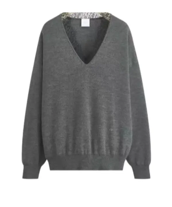 Dior Christian Lace Embellished Knitted Jumper - Black