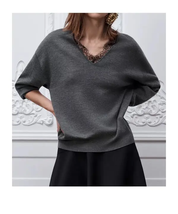 Dior Christian Lace Embellished Knitted Jumper