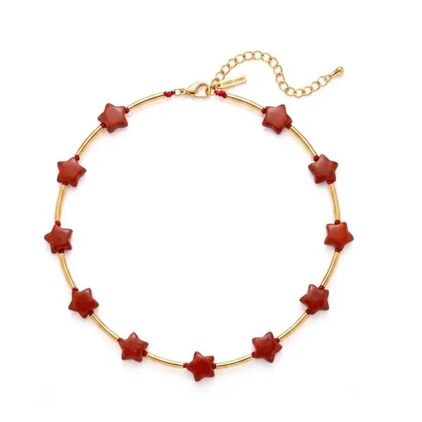 JAREDJAMIN Liberty Star Gemstone Necklace - Red