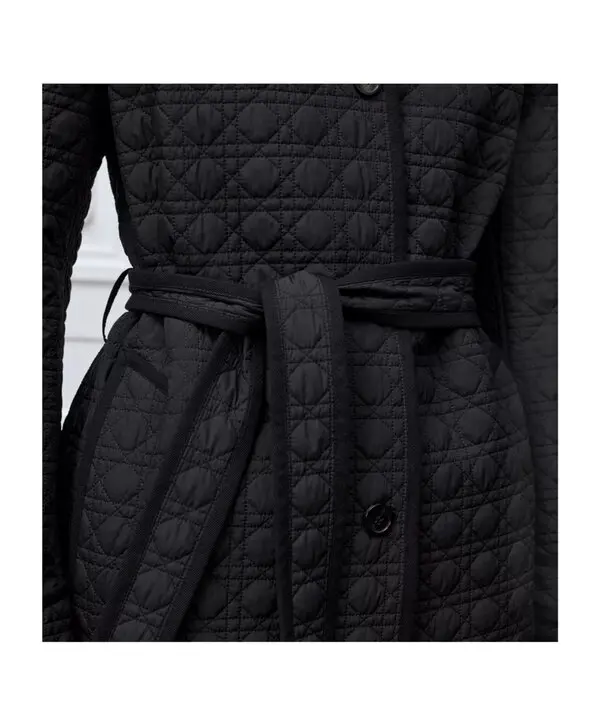 Dior Macrocannage Belted Coat - Black
