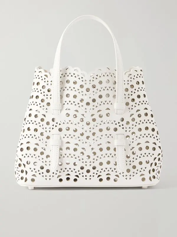 Alaïa Mina 20 Laser-cut Leather Tote - Neutrals
