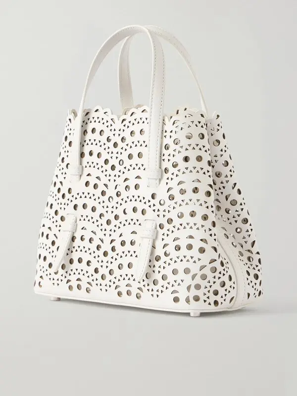 Alaïa Mina 20 Laser-cut Leather Tote - Neutrals