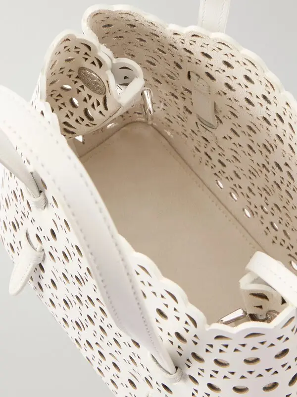 Alaïa Mina 20 Laser-cut Leather Tote - Neutrals