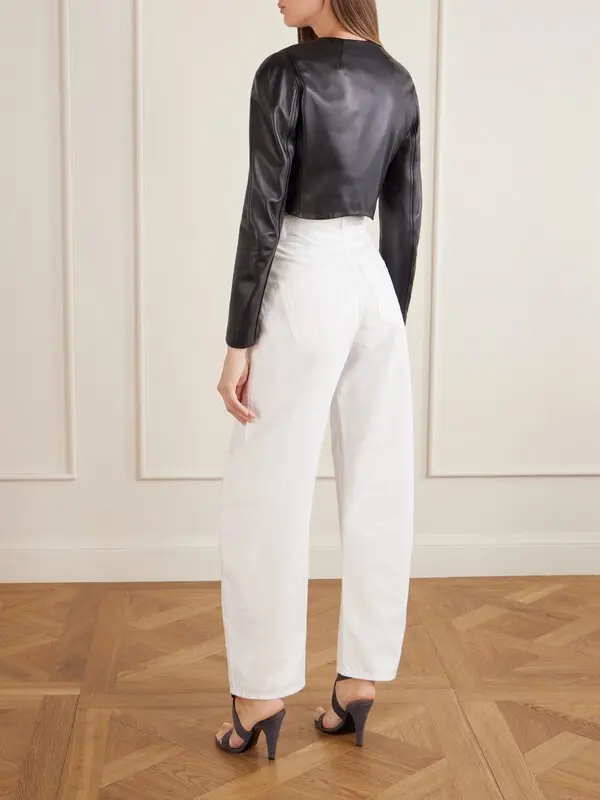 Alaïa Cropped Leather Biker Jacket