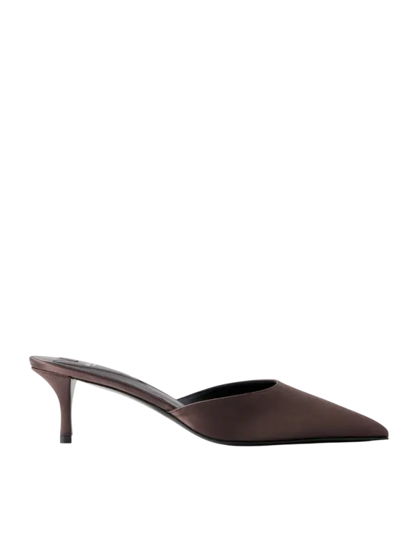 Alaïa Le Coeur 55 Satin Mules - Brown