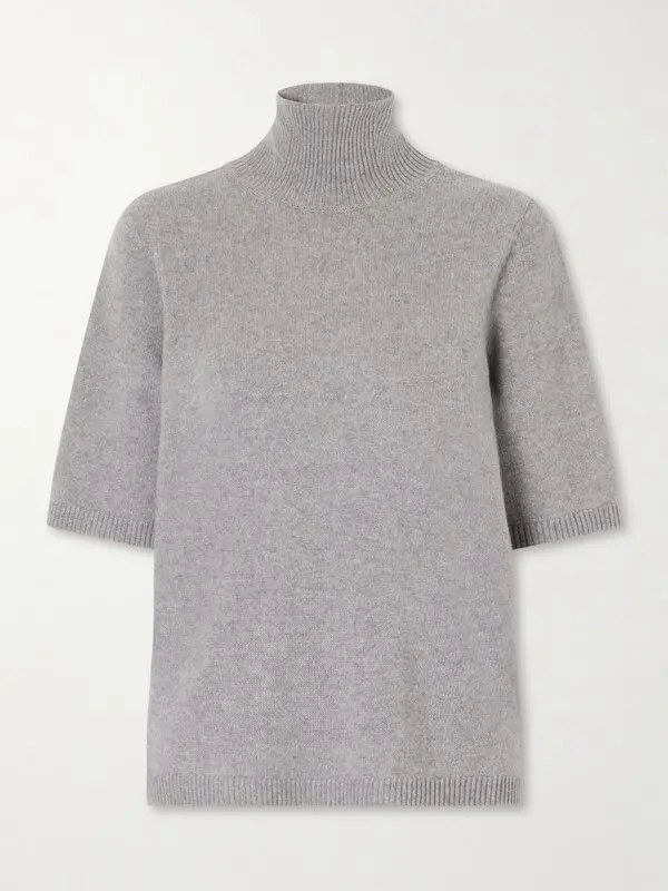 Alaïa Cashmere-blend Turtleneck Sweater - Gray