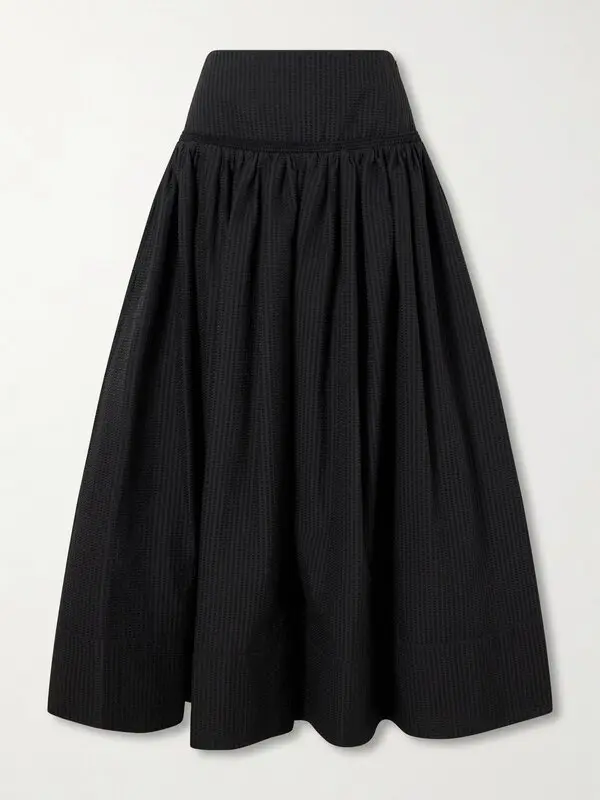 Alaïa Textured Cotton Midi Skirt