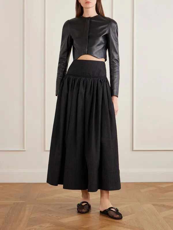 Alaïa Textured Cotton Midi Skirt