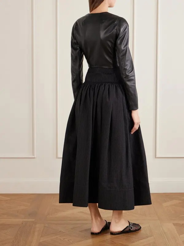 Alaïa Textured Cotton Midi Skirt