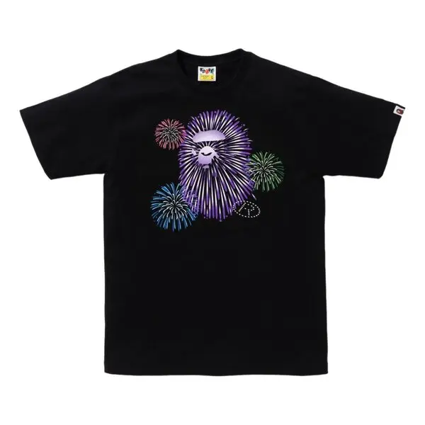 A BATHING APE Head Firework Tee #2 - Black