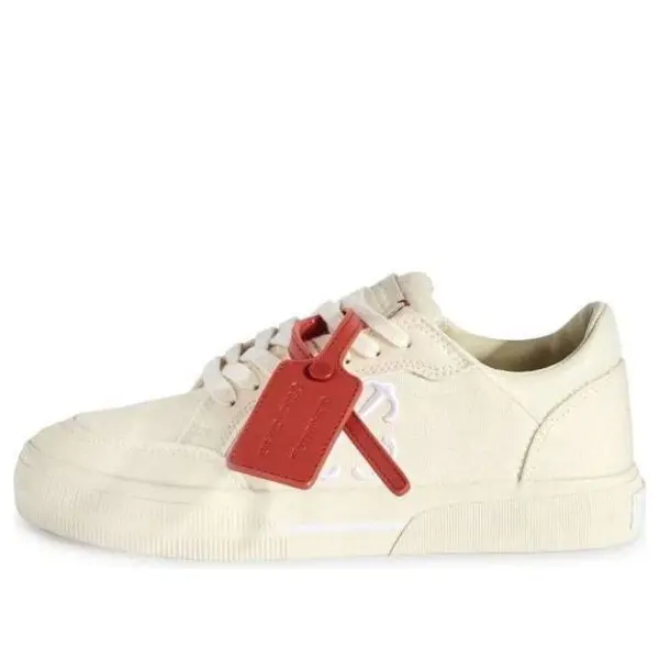 Off-White Vulcanized Canvas Low Top Sneakers - Beige