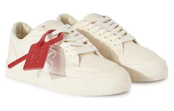Off-White Vulcanized Canvas Low Top Sneakers - Beige