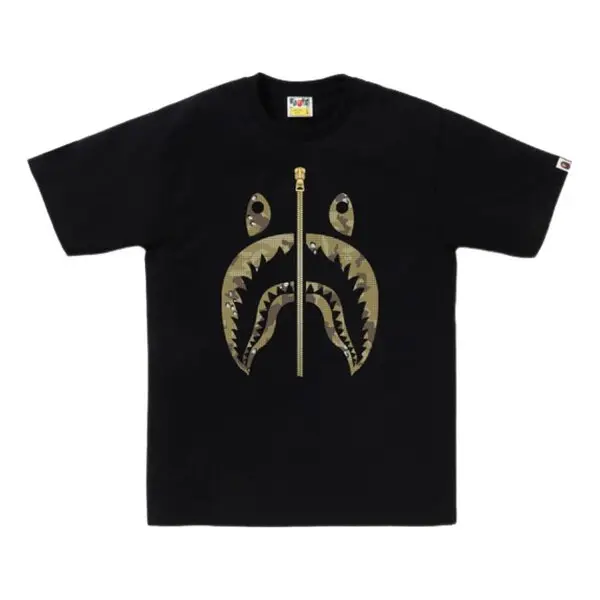 A BATHING APE Bitmap Shark Tee - Black