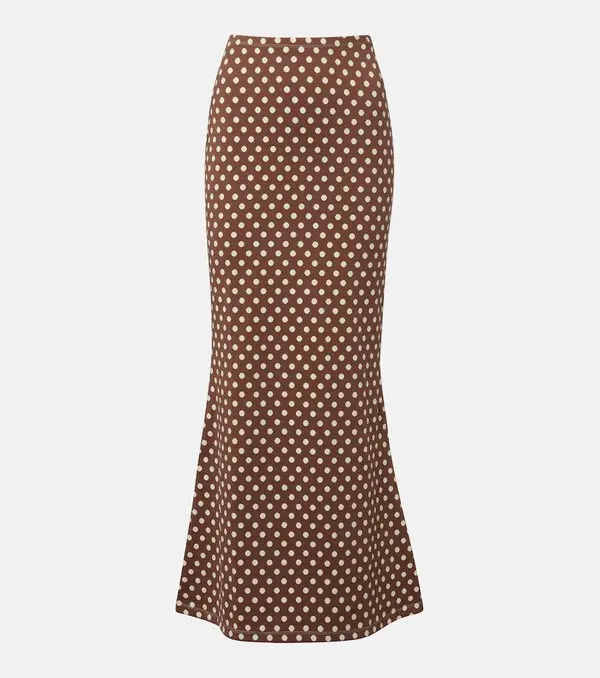 MONTCE Natalia Polka Dot Maxi Skirt - Brown