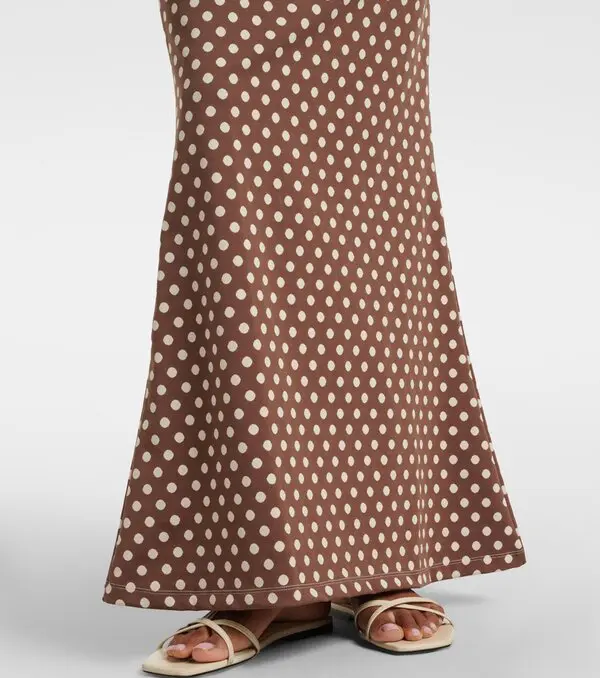 MONTCE Natalia Polka Dot Maxi Skirt - Brown