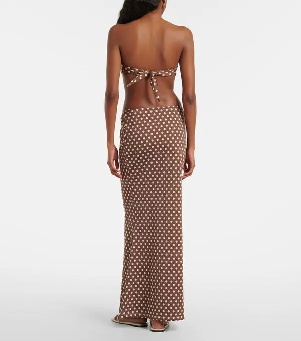 MONTCE Natalia Polka Dot Maxi Skirt - Brown