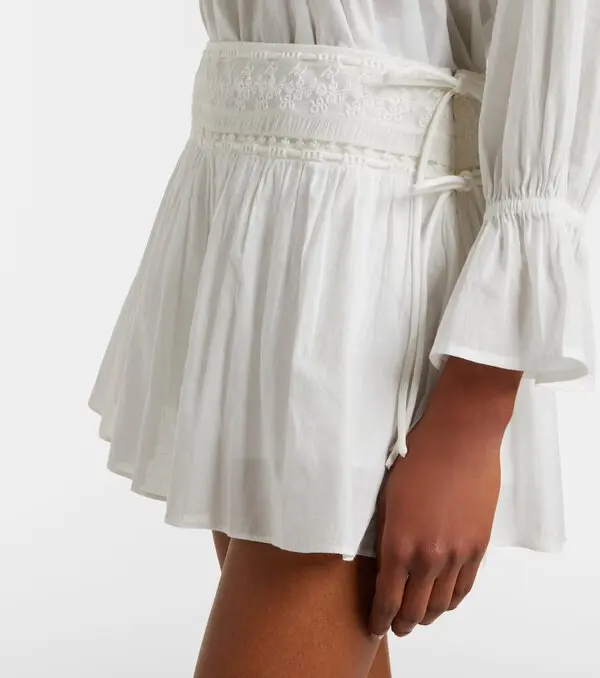 Posse Danielle Lace-trimmed Cotton Skort
