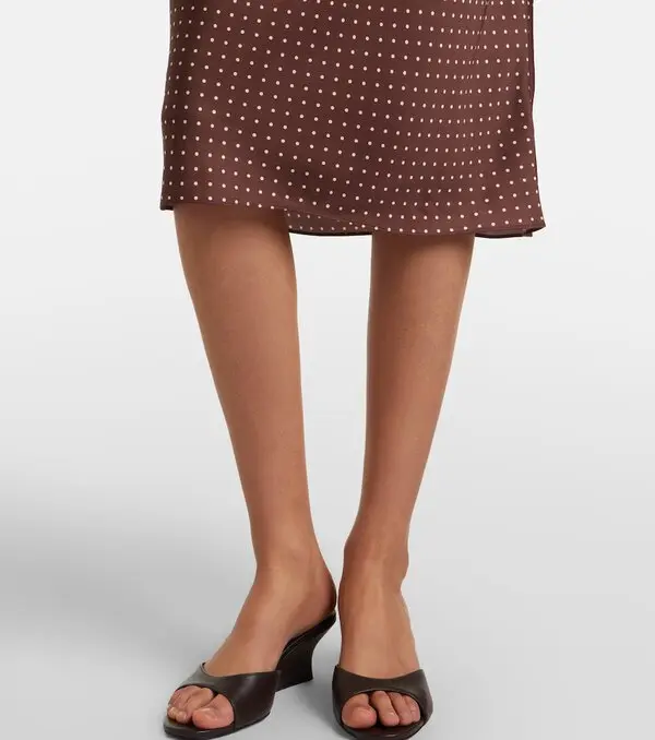 Posse Phoebe Polka-dot Halterneck Midi Dress - Brown
