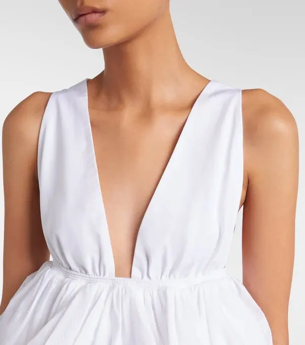 Alaïa Peplum Cotton Top - White