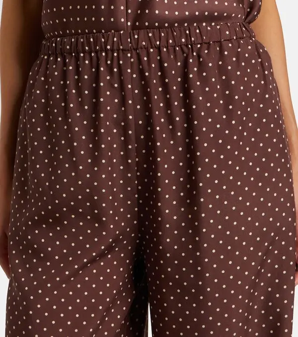 Posse Evie Polka-dot Tencel Balloon Pants - Brown