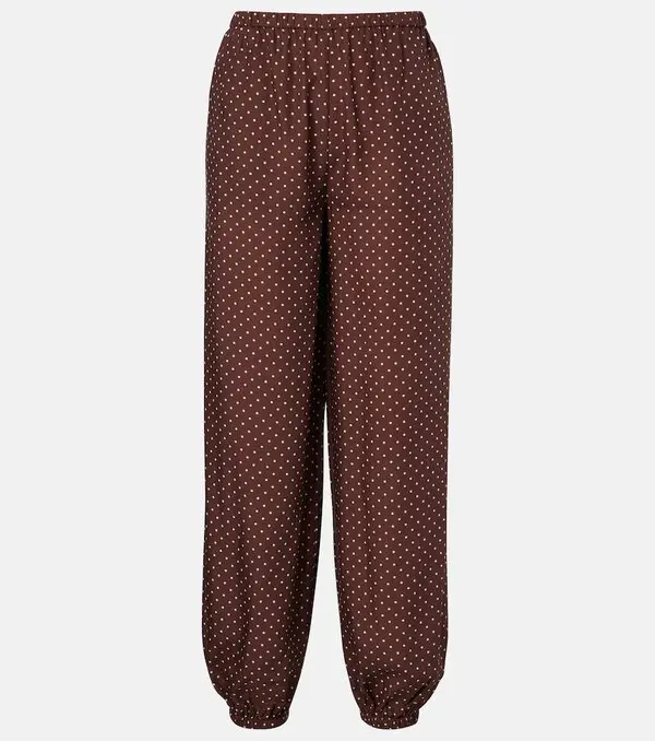 Posse Evie Polka-dot Balloon Pants - Brown
