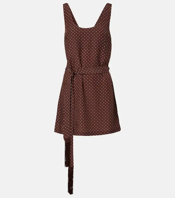 Posse Evie Belted Polka-dot Minidress