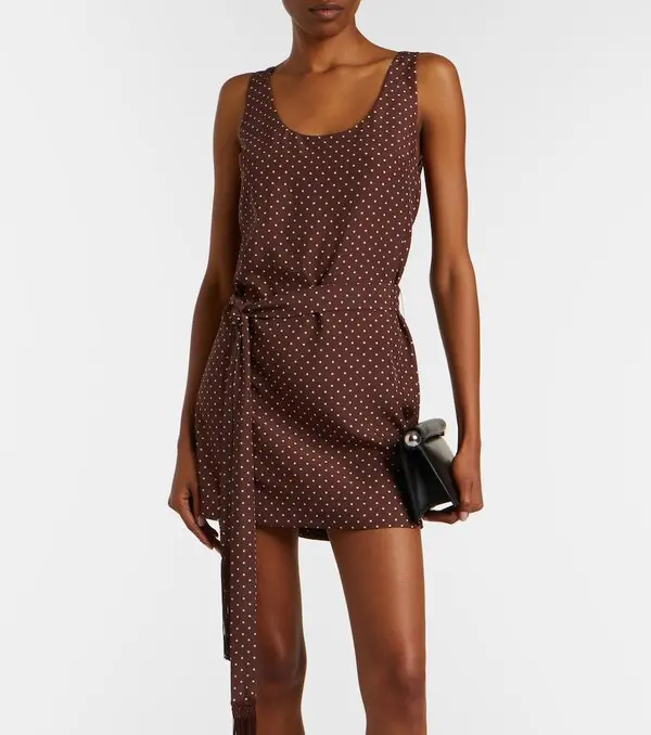Posse Evie Belted Polka-dot Minidress