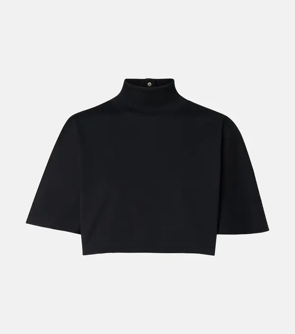 Alaïa Cotton Jersey Turtleneck T-shirt - Black