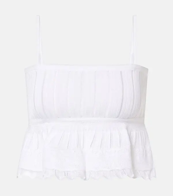 Alaïa Knitted Viscose Top - White