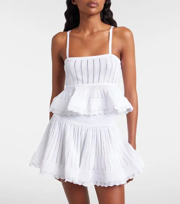 Alaïa Knitted Viscose Top - White
