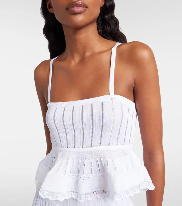 Alaïa Knitted Viscose Top - White