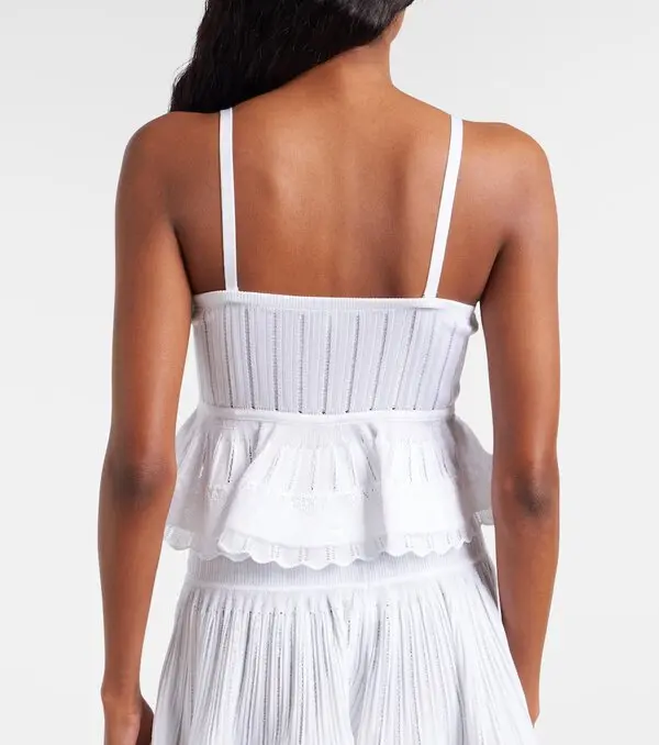 Alaïa Knitted Viscose Top - White