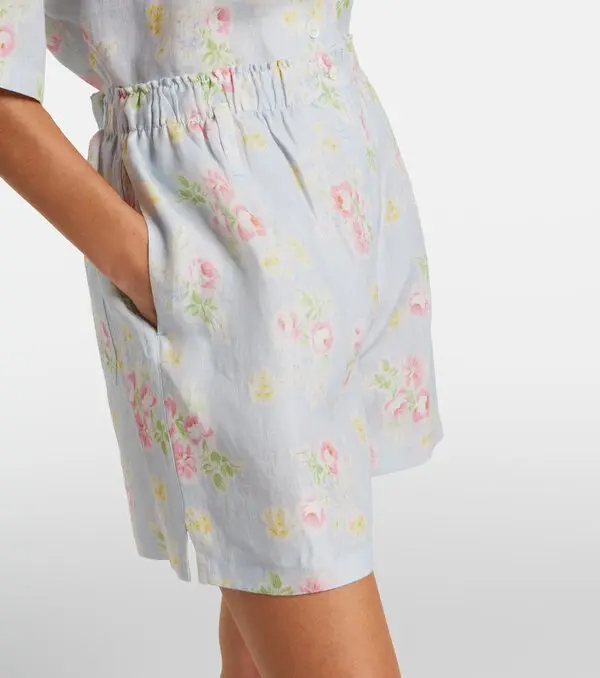 Prada Floral Linen Shorts