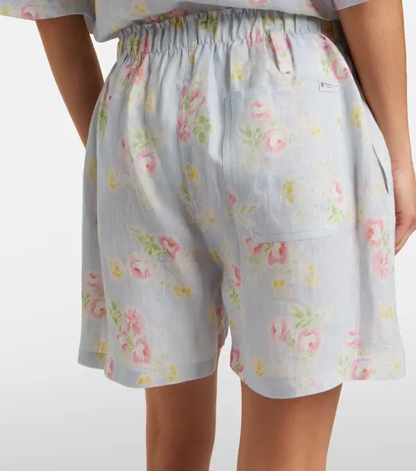 Prada Floral Linen Shorts